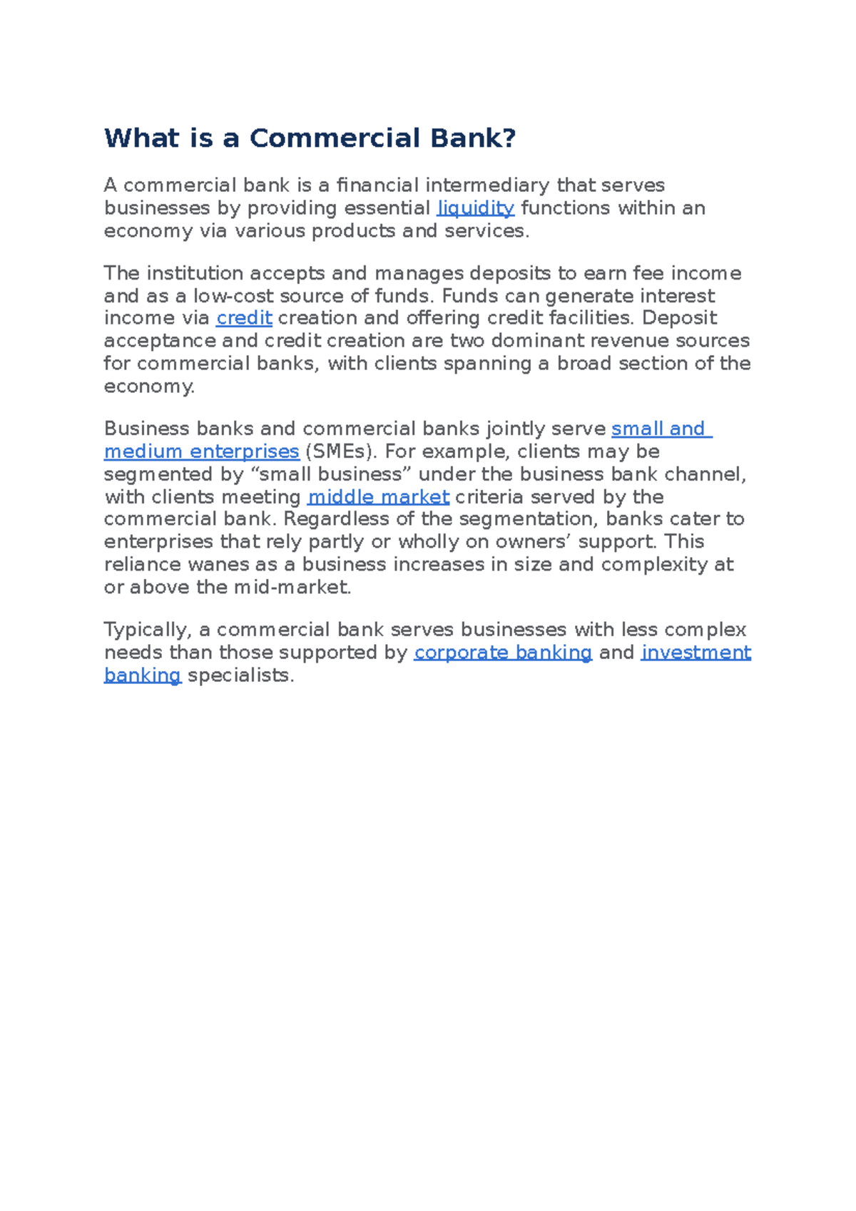 What is a Commercial Bank - The institution accepts and manages ...