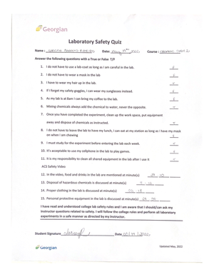 Laboratory Safety-Quiz-Rev-01-2022 - Laboratory Safety Quiz Name