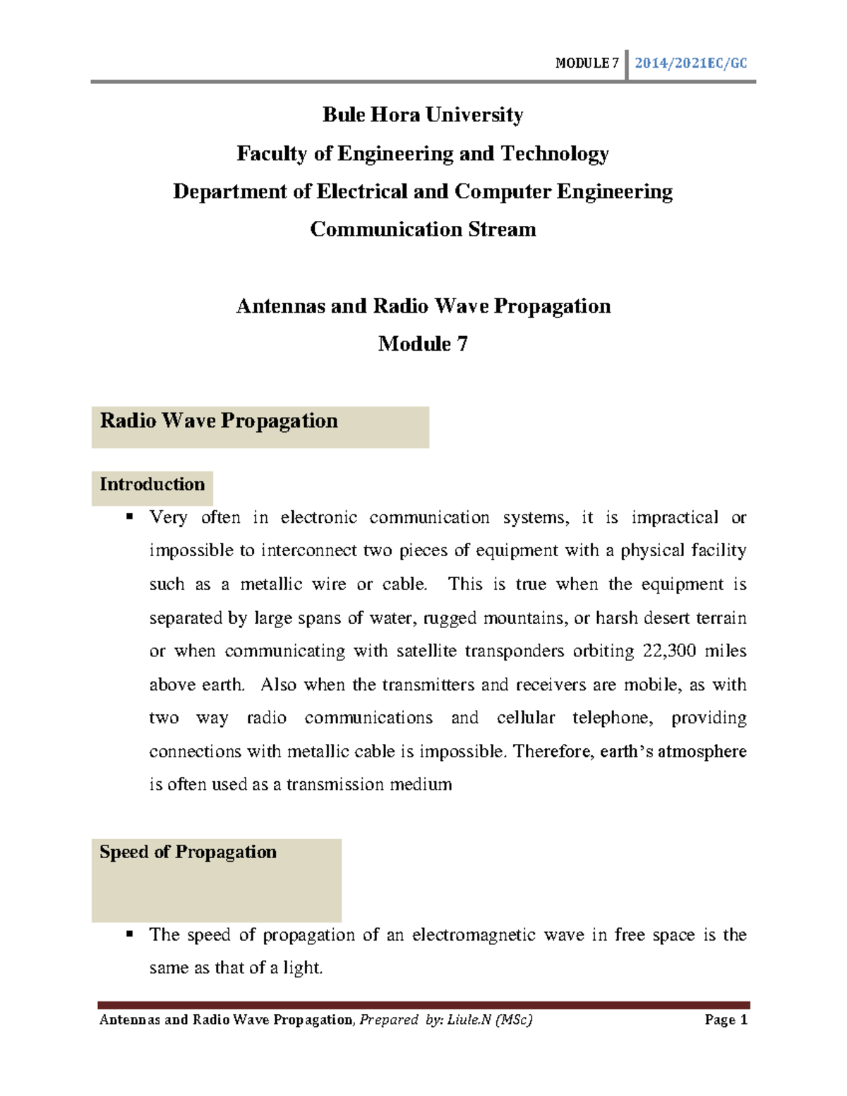 Module 7 - Handouts - Bule Hora University Faculty of Engineering and Technology Department of ...