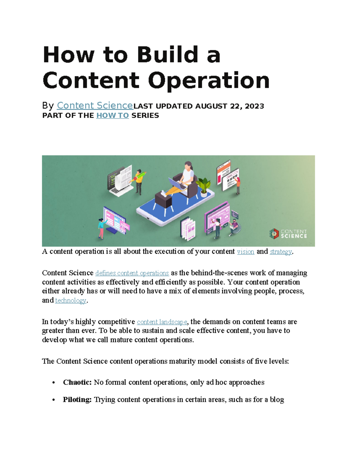 How to Build a Content Operation - How to Build a Content Operation By ...