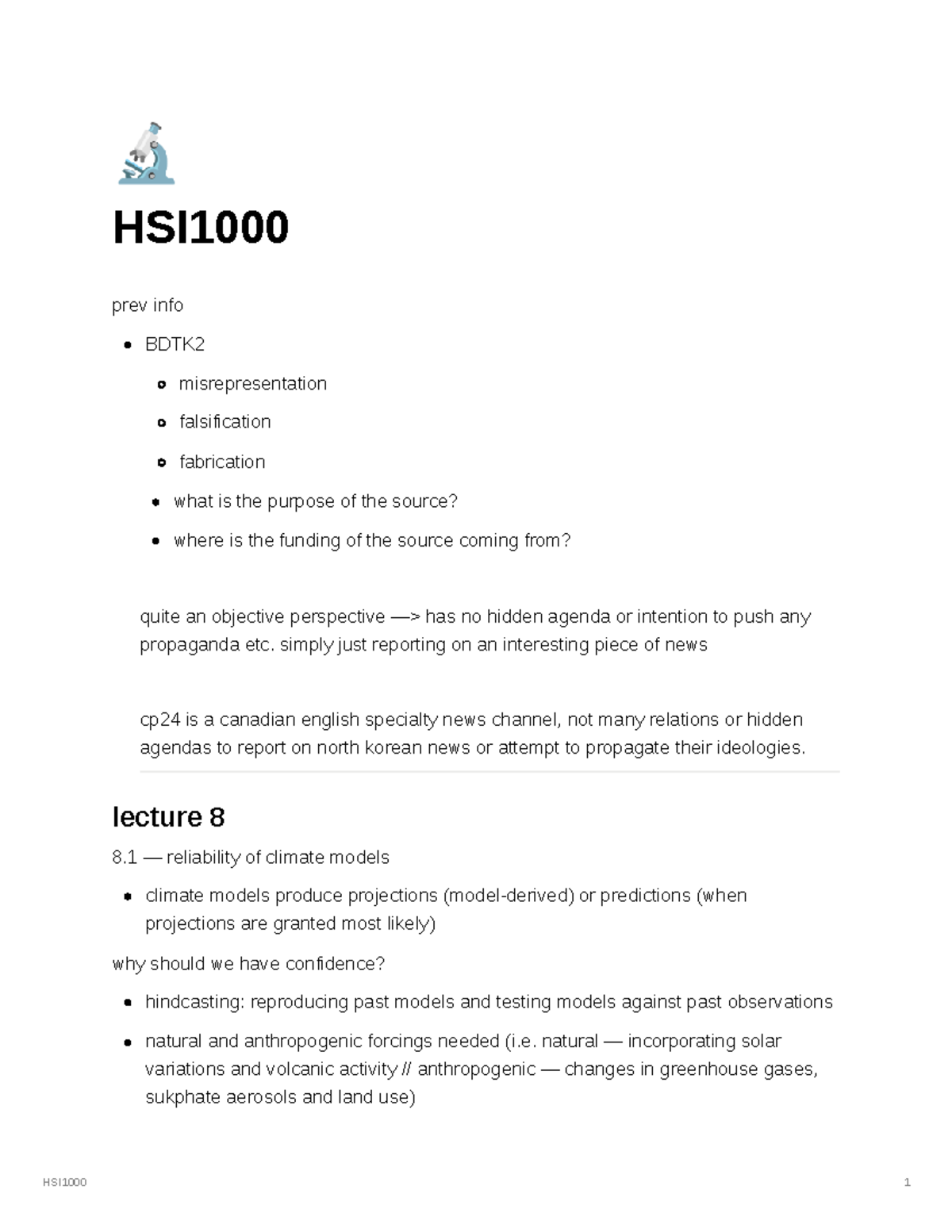 HSI1000 Personal Notes Finals - 🔬 HSI prev info BDTK misrepresentation ...