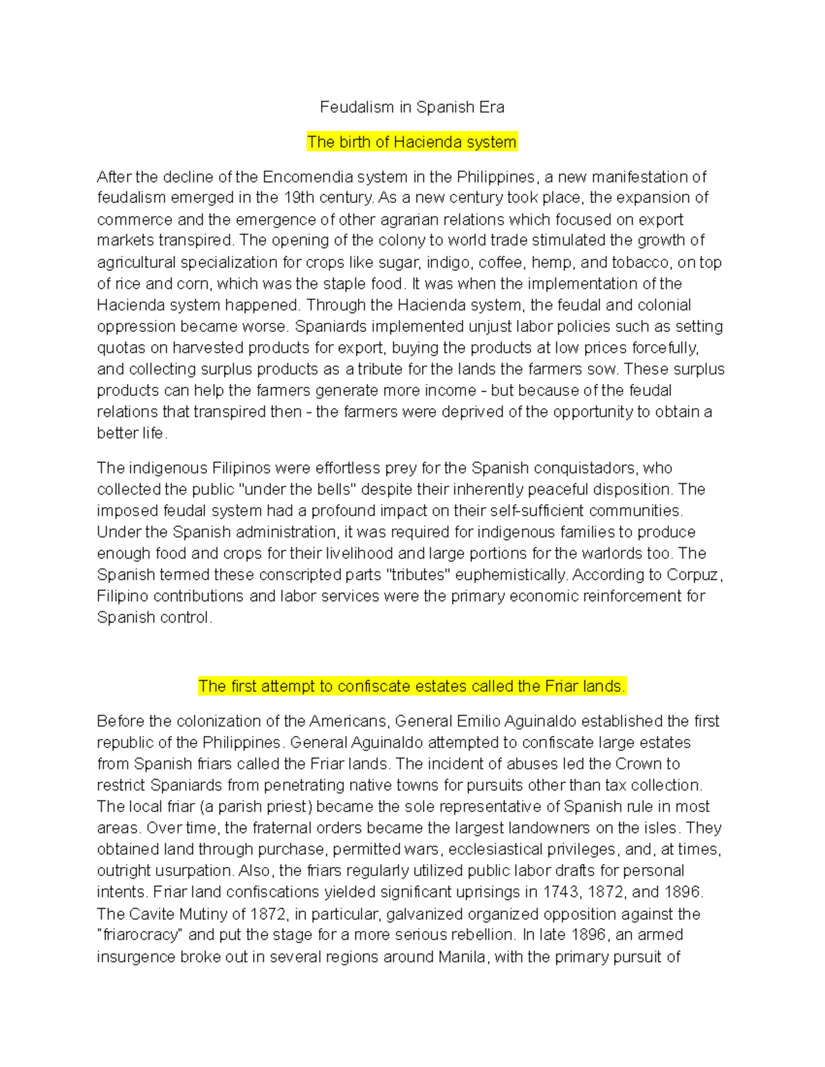 (2) Feudalism-in-Spanish-American-Era - Feudalism in Spanish Era The ...
