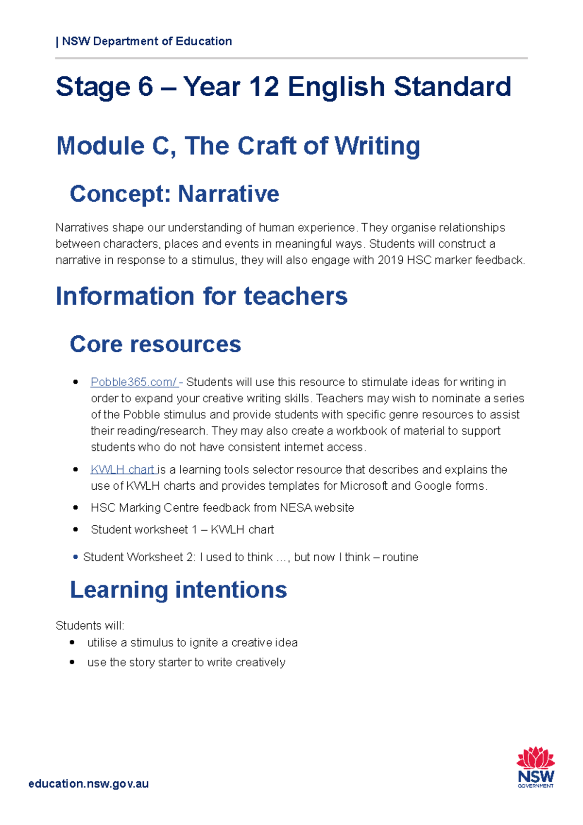 English-s6-module-c-unit-the-craft-of-writing-rl - | NSW Department of ...