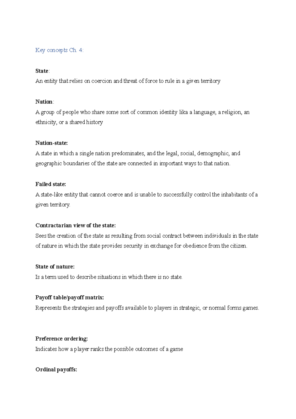 Key concepts Ch 4 Key concetps, Principles of comparative politics by ...