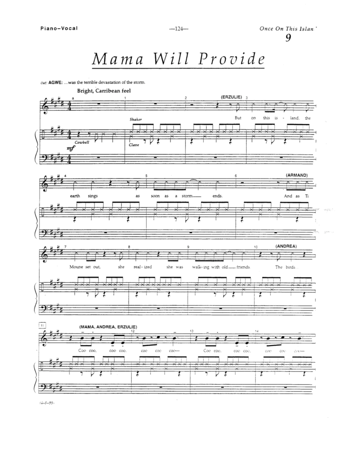 Mama Will Provide Sheet Music - Once On This Islan 9 Mama Will Provide ...