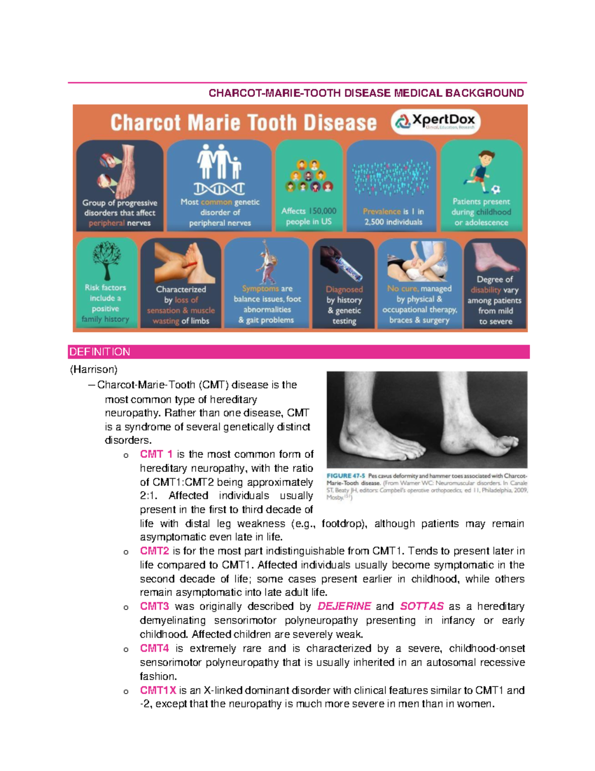 Charcot Marie Tooth Disease - CHARCOT-MARIE-TOOTH DISEASE MEDICAL ...