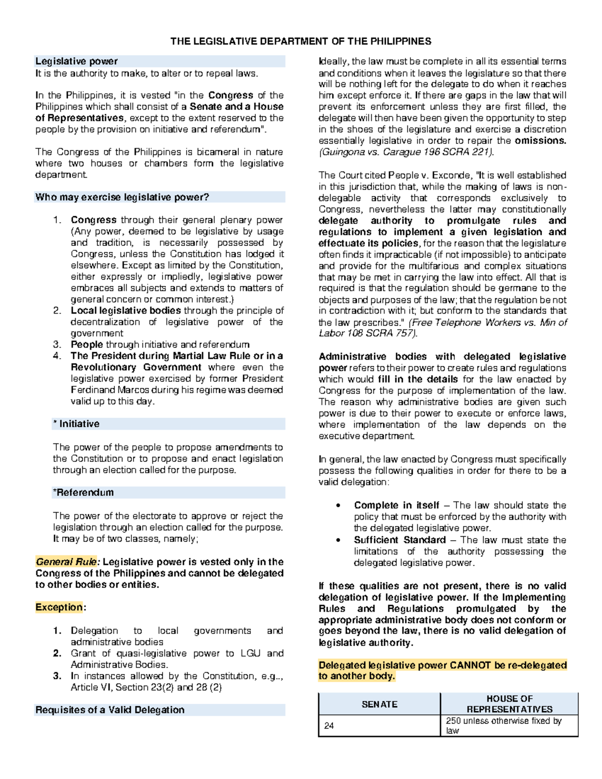 Branches of Government Philippines - THE LEGISLATIVE DEPARTMENT OF THE ...