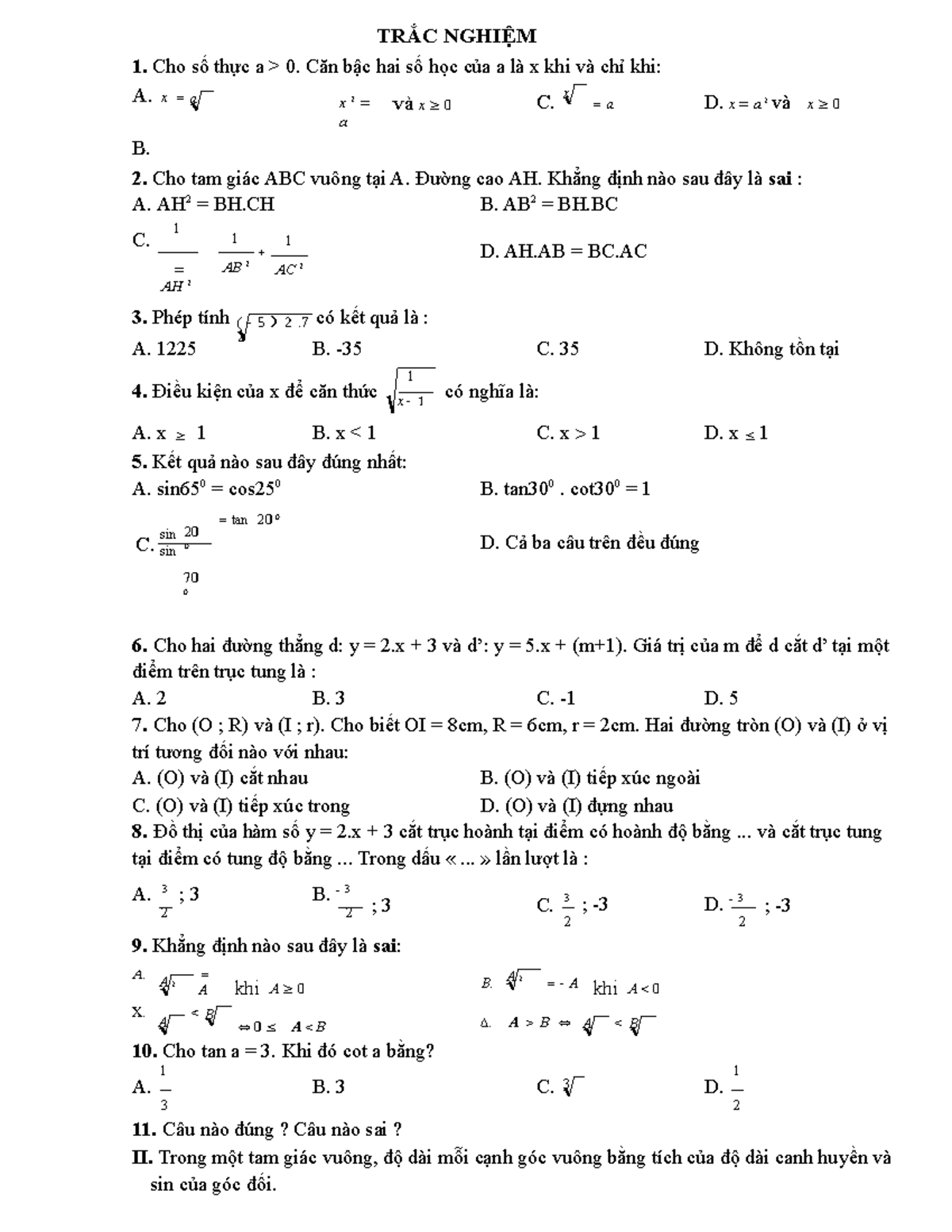  TR C NGHI M C ng A X 5 2 2 1 X 1 A 2 A 2 A A 3 TR C