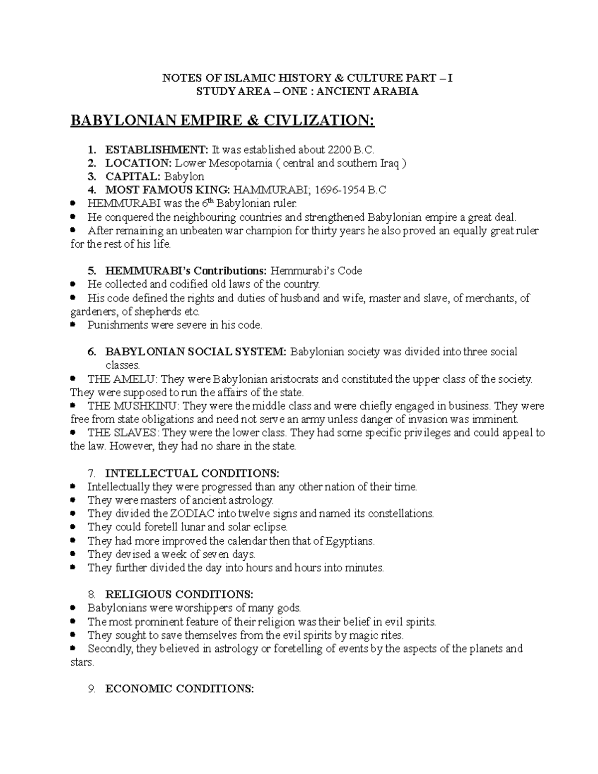 320986946 Notes of Islamic History 1 - NOTES OF ISLAMIC HISTORY ...