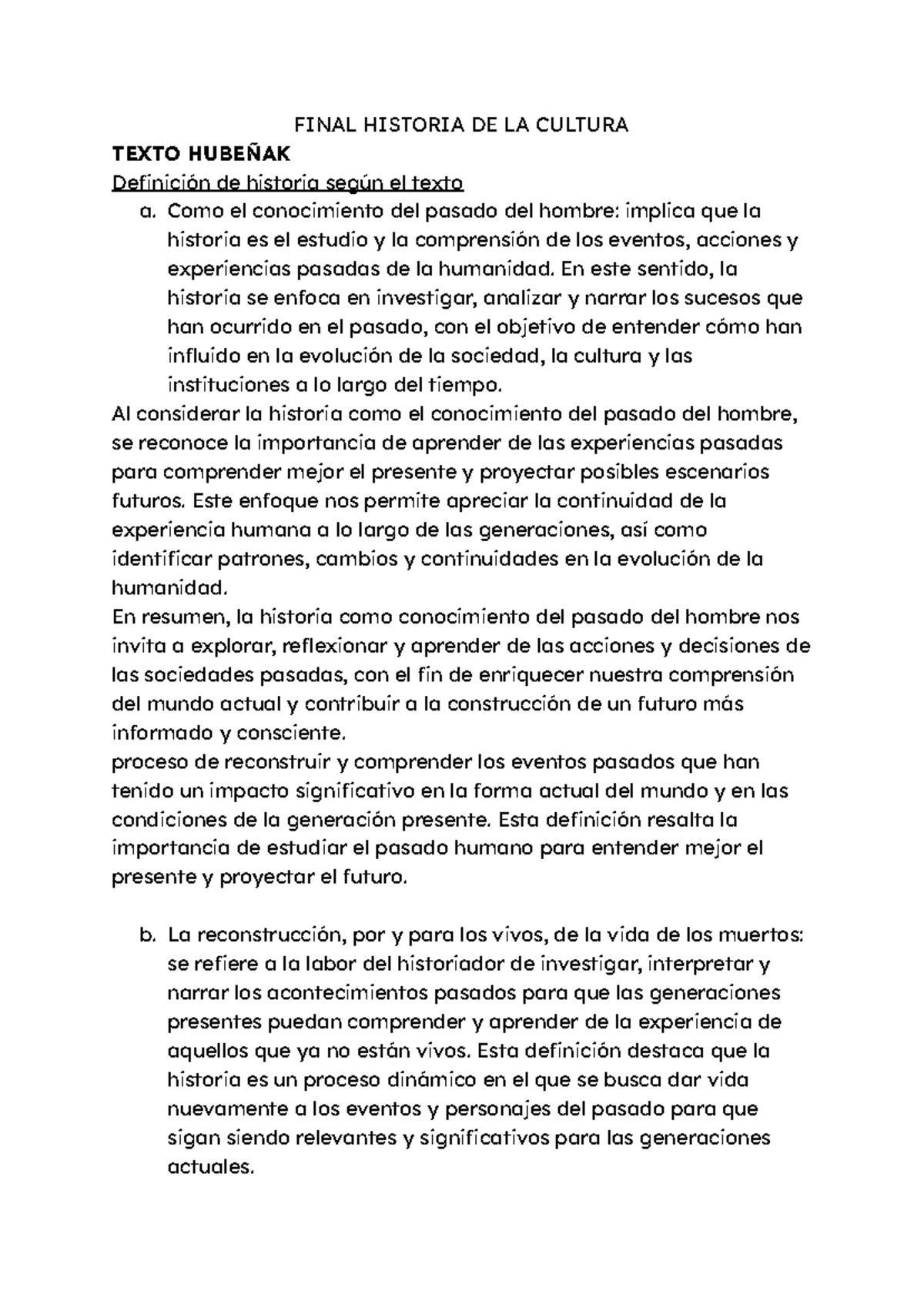 Final Historia DE LA Cultura.docx - FINAL HISTORIA DE LA CULTURA TEXTO ...