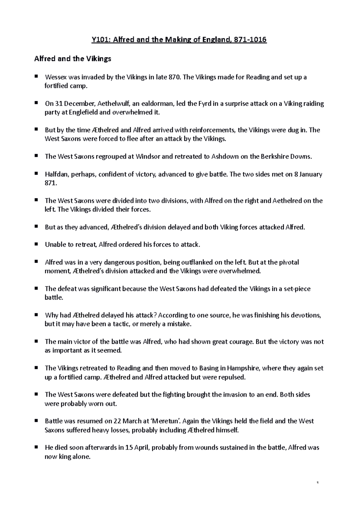 Alfred - The Vikings made for Reading and set up a fortified camp. On ...