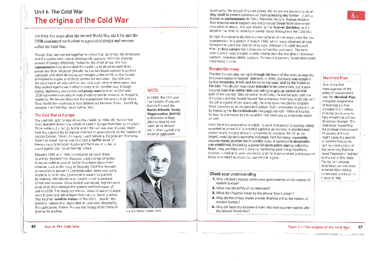 Cold War textbook pages - Studocu