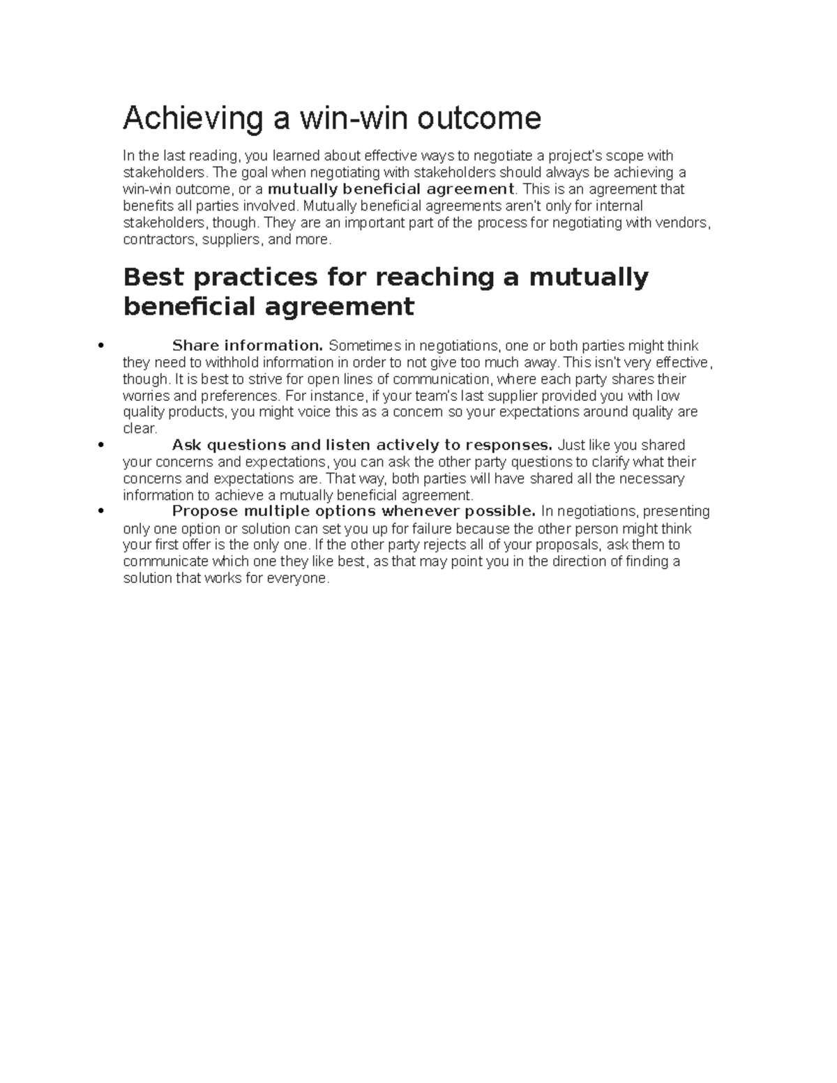 Achieving a win - Engineering Production (BAS 033) - Edit - Achieving a ...