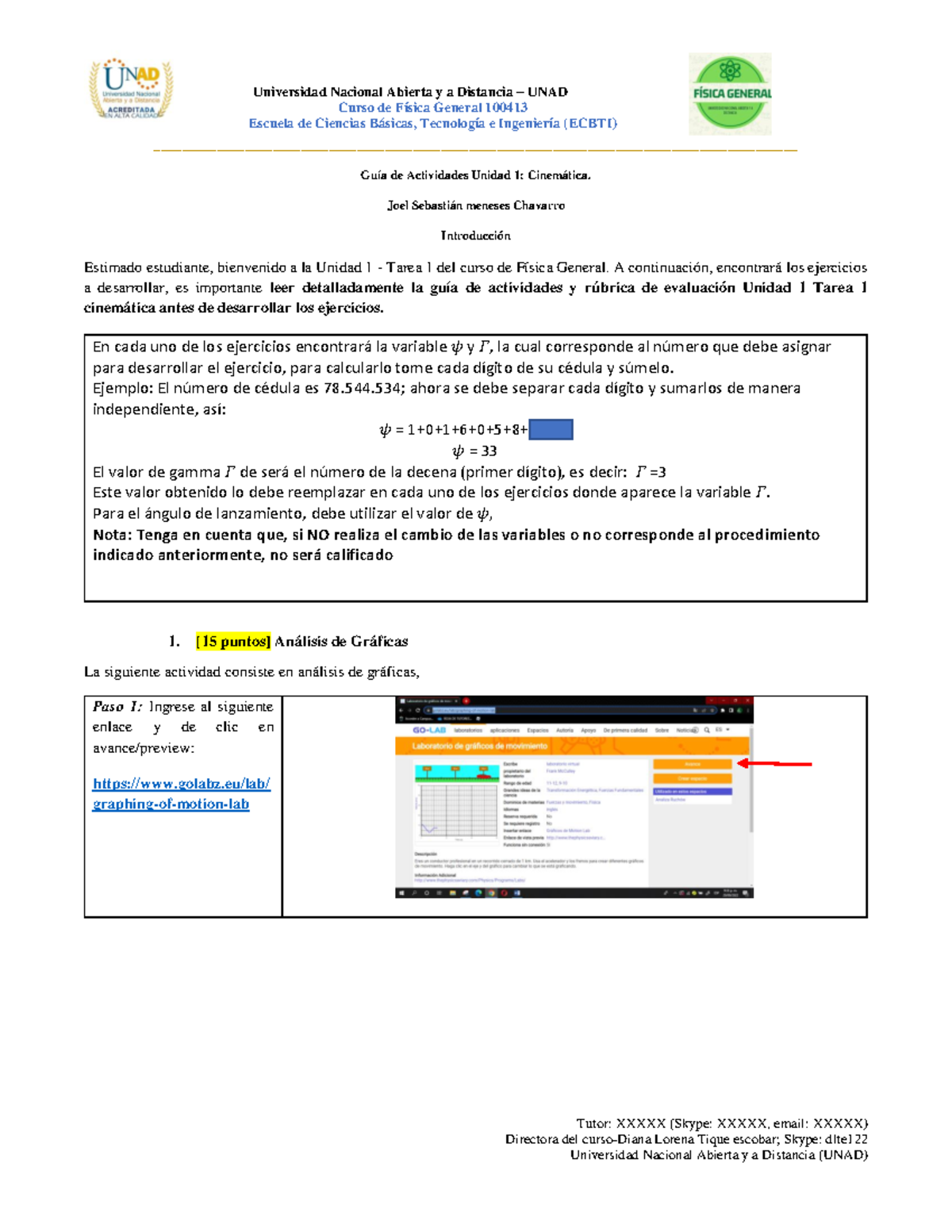 Joel Meneses Tarea 2 Cinemática Fisica General - Curso de Física ...