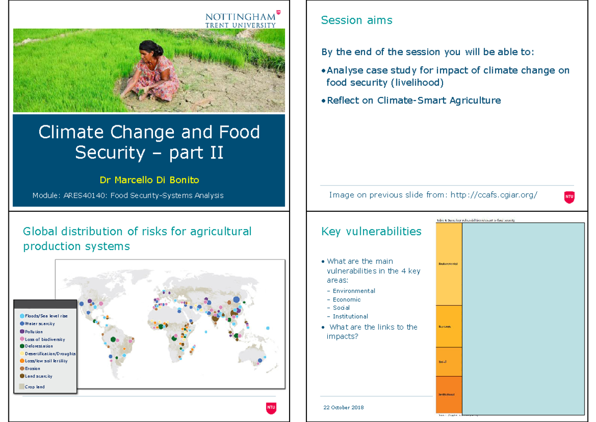 Lecture 10 11 Climate change and Food Security II - converted - Climate ...