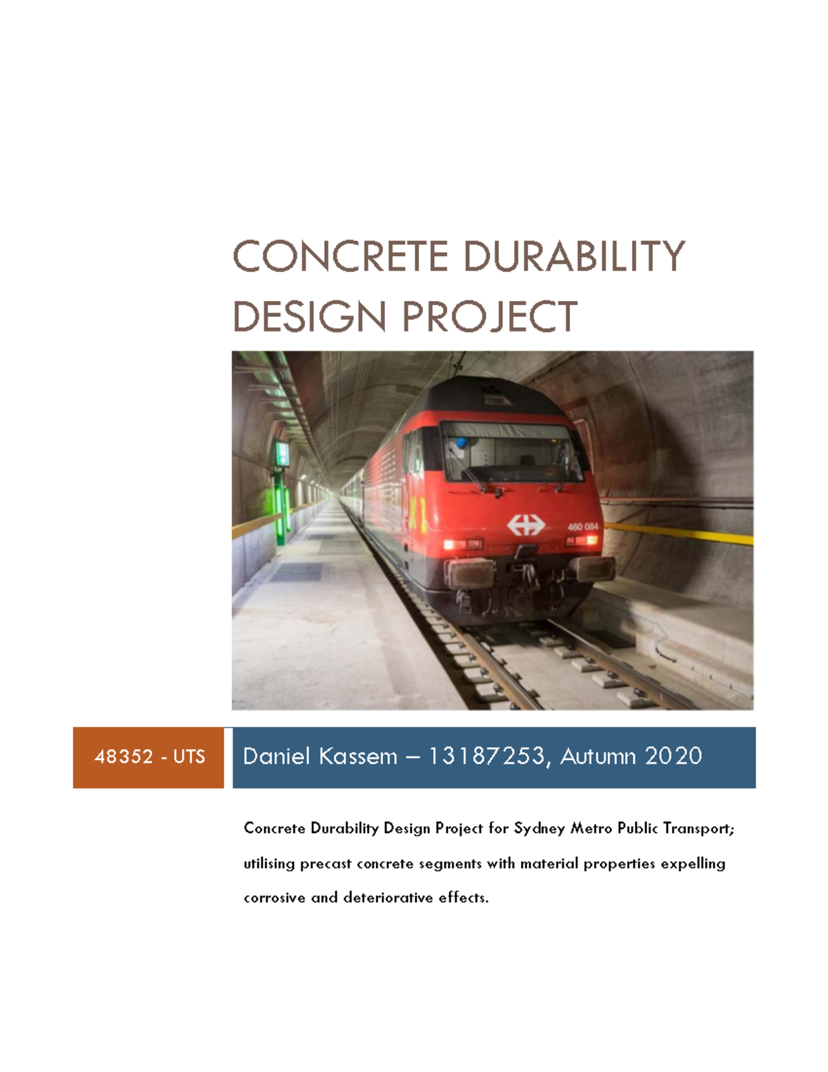 Durability Design Project - 13187253 - CONCRETE DURABILITY DESI GN ...