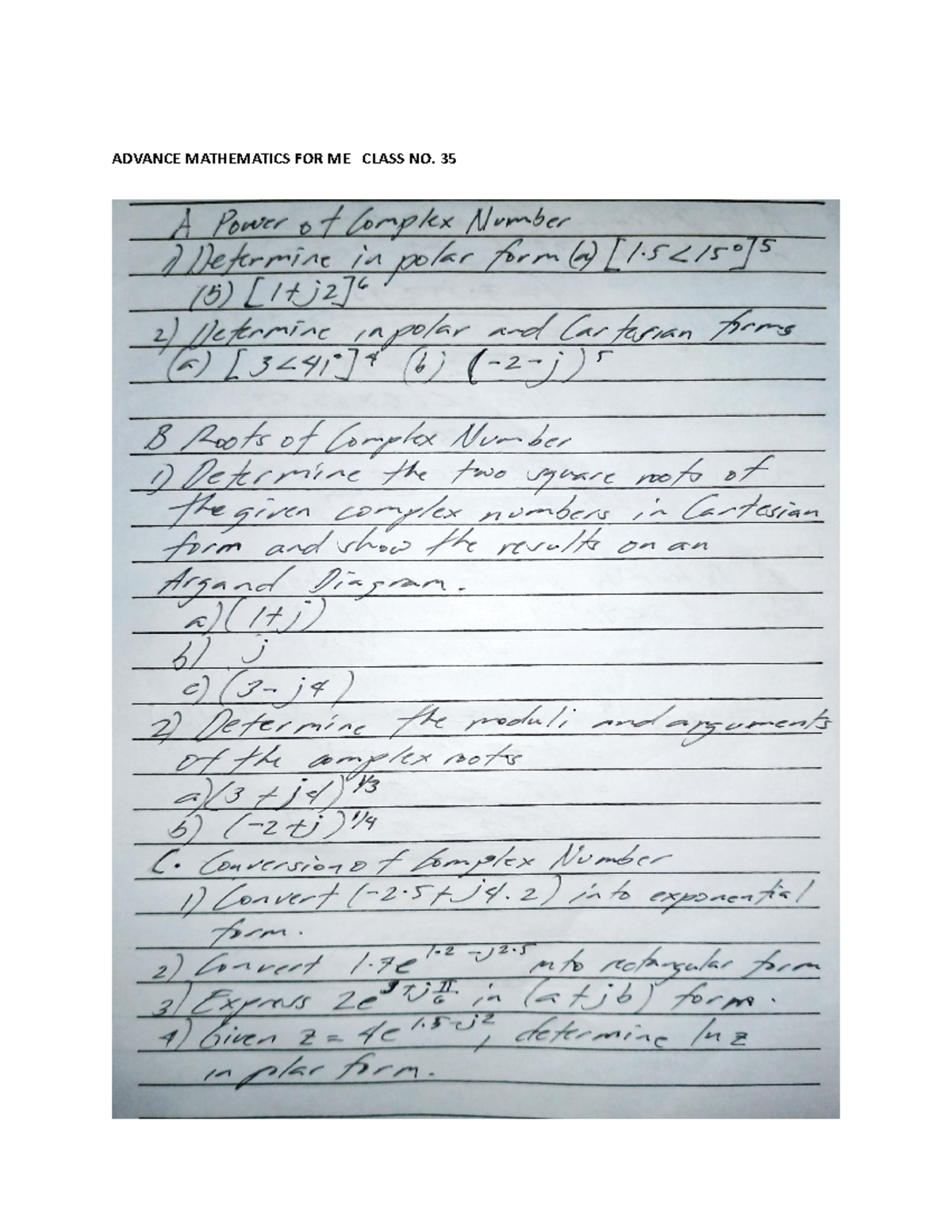 Advance MATH ACT02 - Mechanical Engineering - ADVANCE MATHEMATICS FOR ...