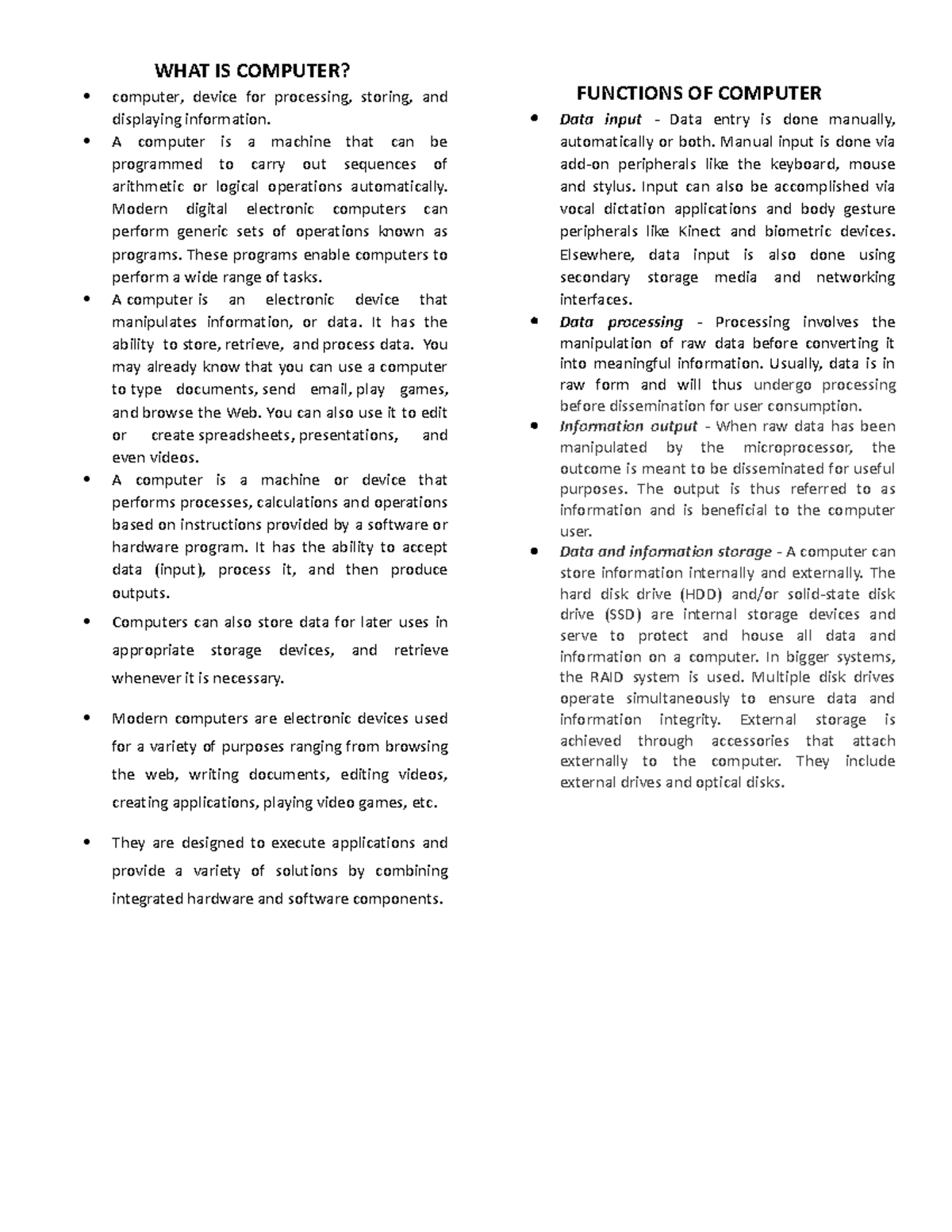 WHAT IS Computer - WHAT IS COMPUTER? computer, device for processing ...