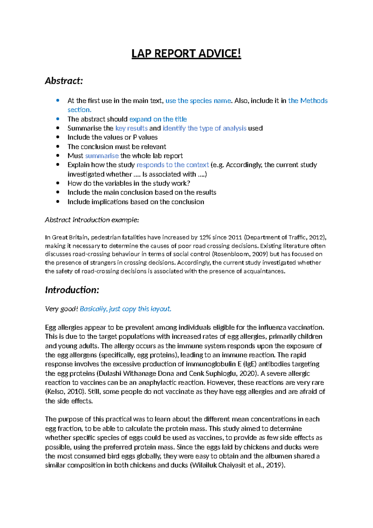 LAB report advice - LAP REPORT ADVICE! Abstract: At the first use in ...