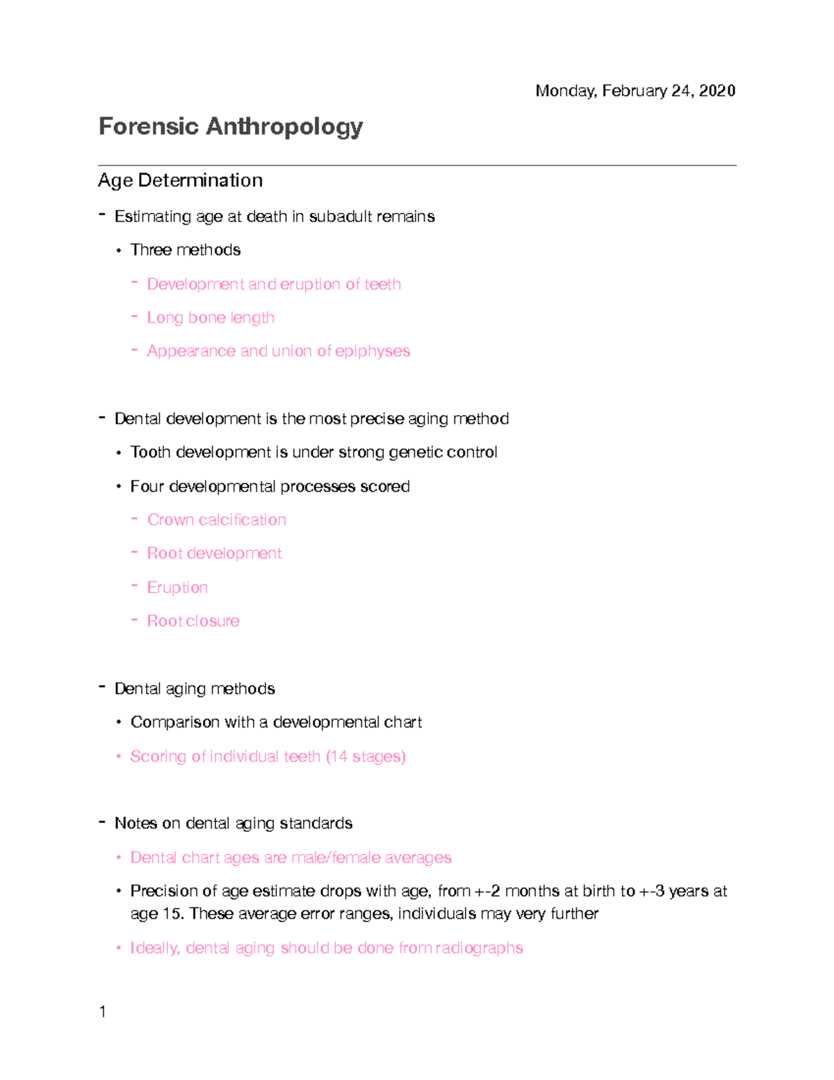 Age Determination - Monday, February 24, 2020 Forensic Anthropology Age ...