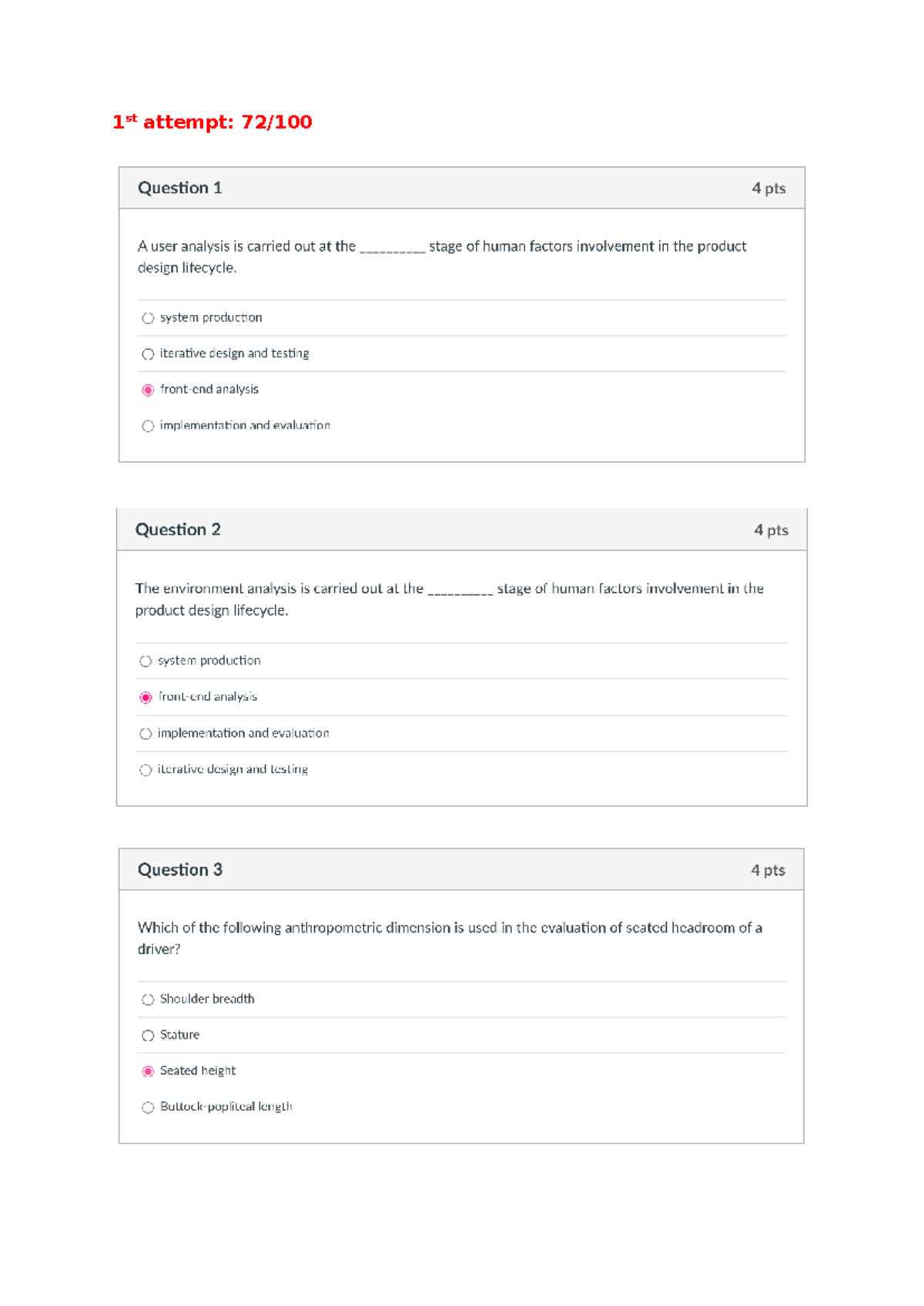 SST102 QUIZ01 - SST102 - 1 st attempt: 72/ - Studocu