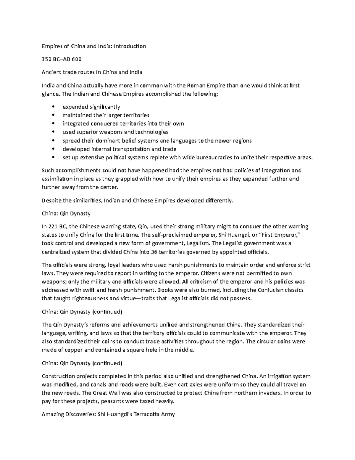 Empires of China and India - The Indian and Chinese Empires ...