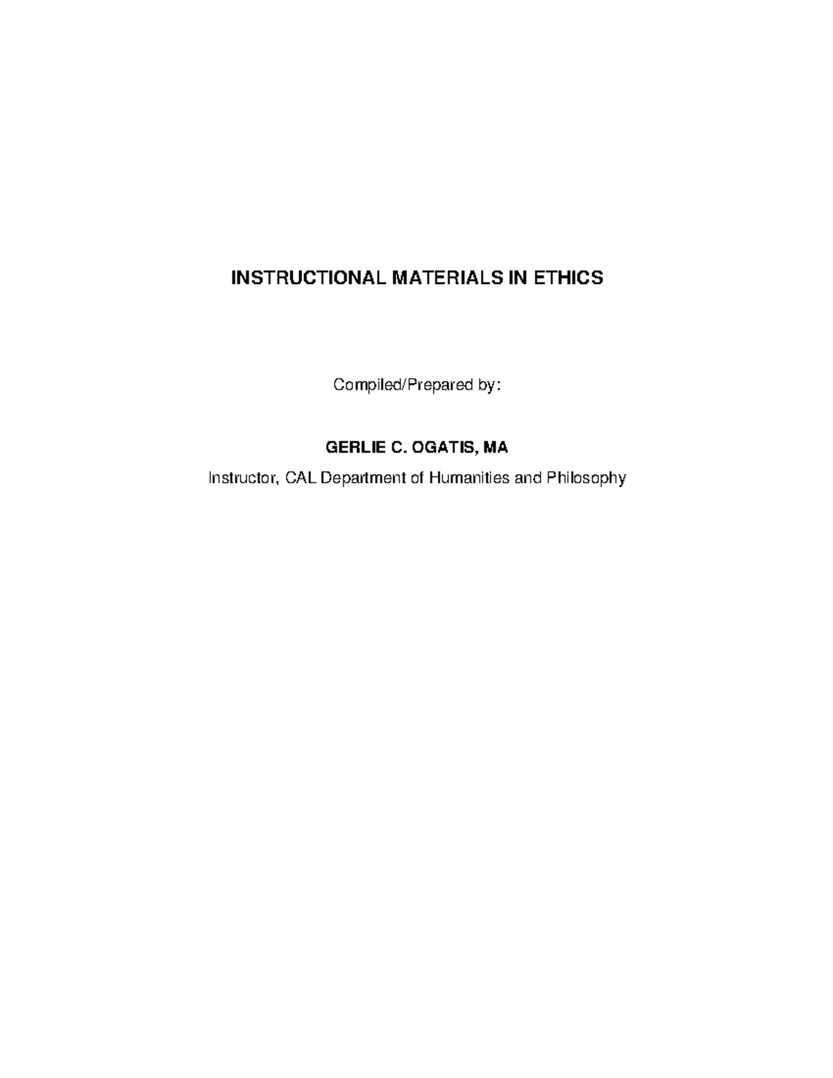 New ethics pdf - GEED 10093 - Ethics - PUP - Studocu