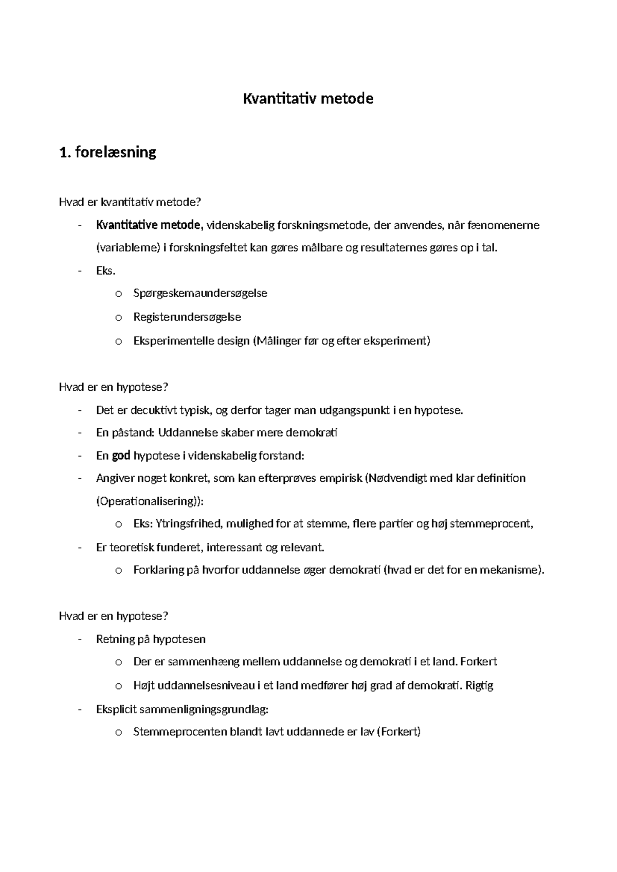 Kvantitativ metode - forelæsning Hvad er kvantitativ metode ...