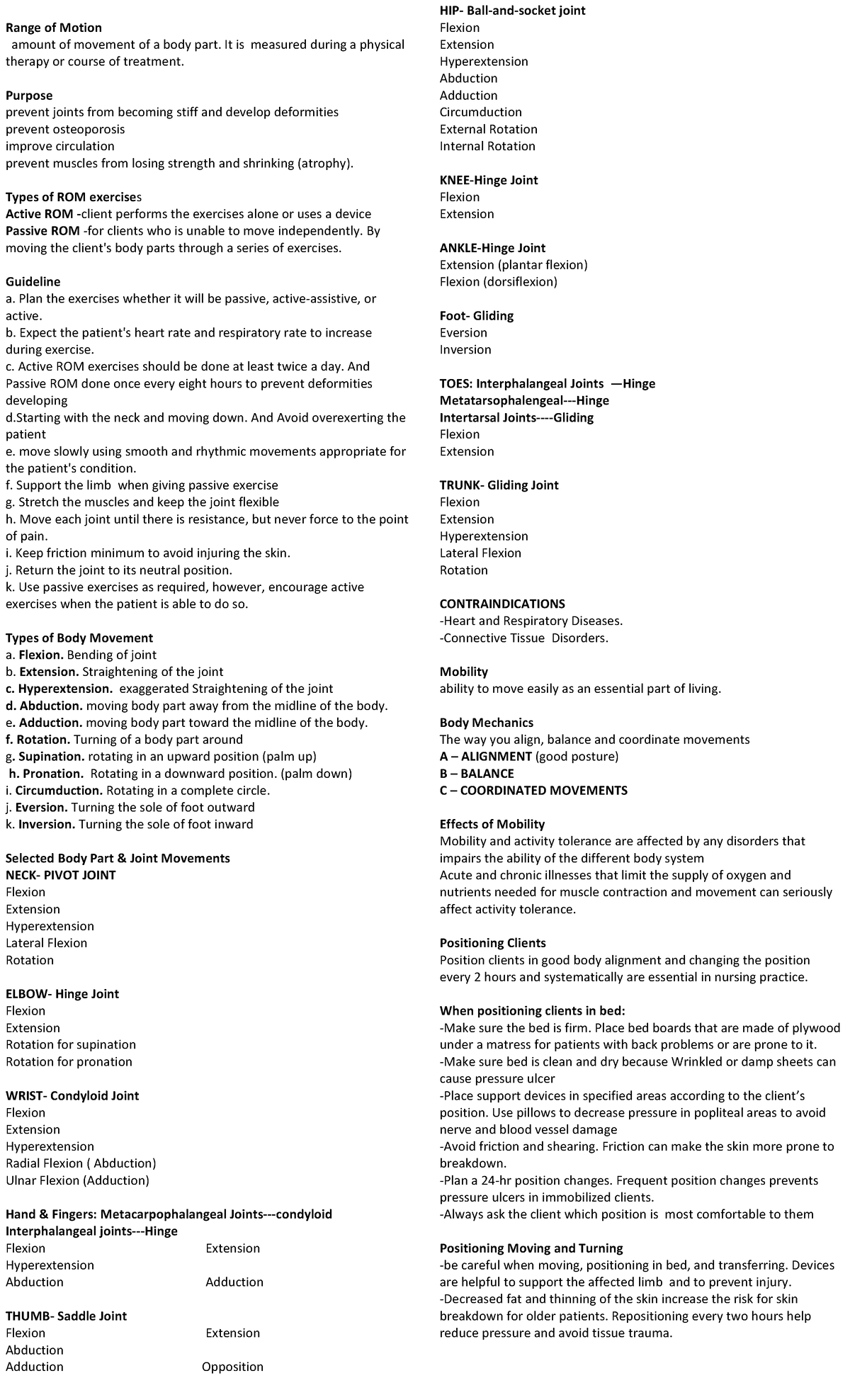 Range of Motion - Range of Motion amount of movement of a body part. It ...