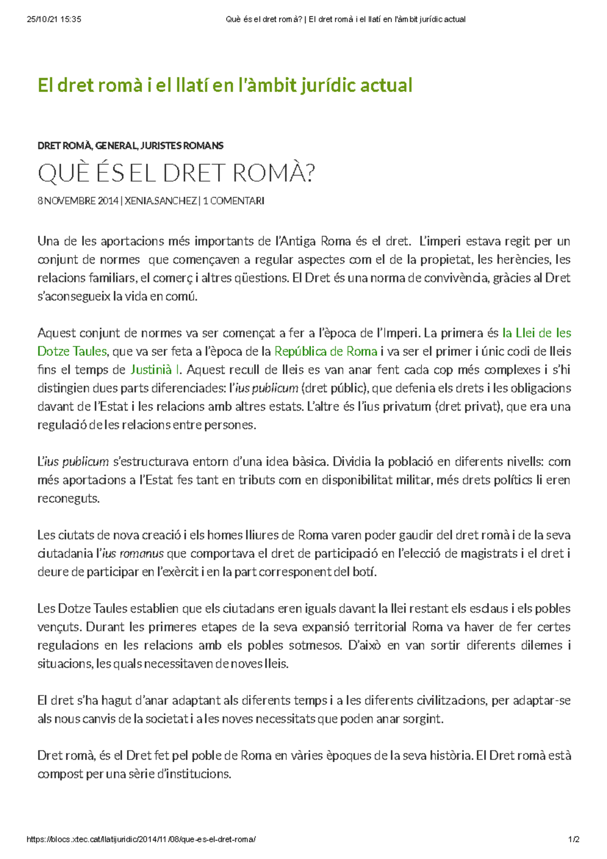 Què és el dret romà El dret romà i el llatí en l'àmbit jurídic actual ...