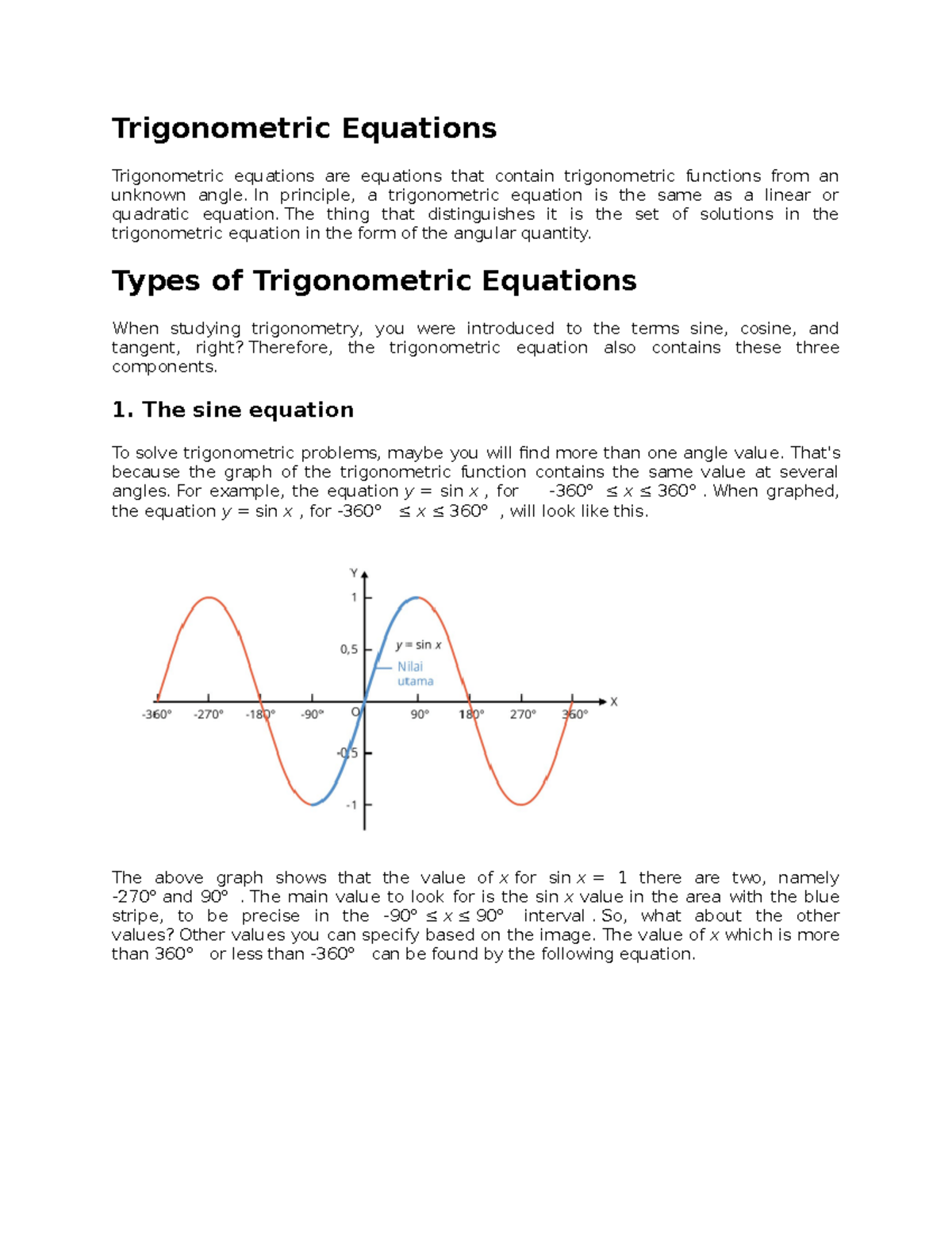 Trigonometric equations - Trigonometric Equations Trigonometric ...