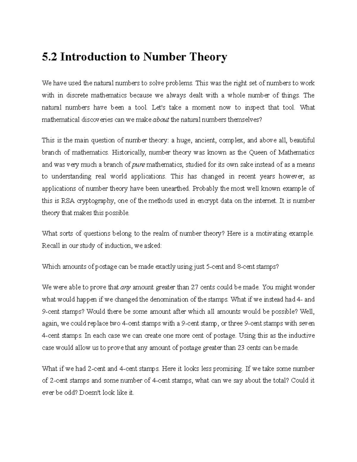 Divisibility Theory - 5 Introduction to Number Theory We have used the ...