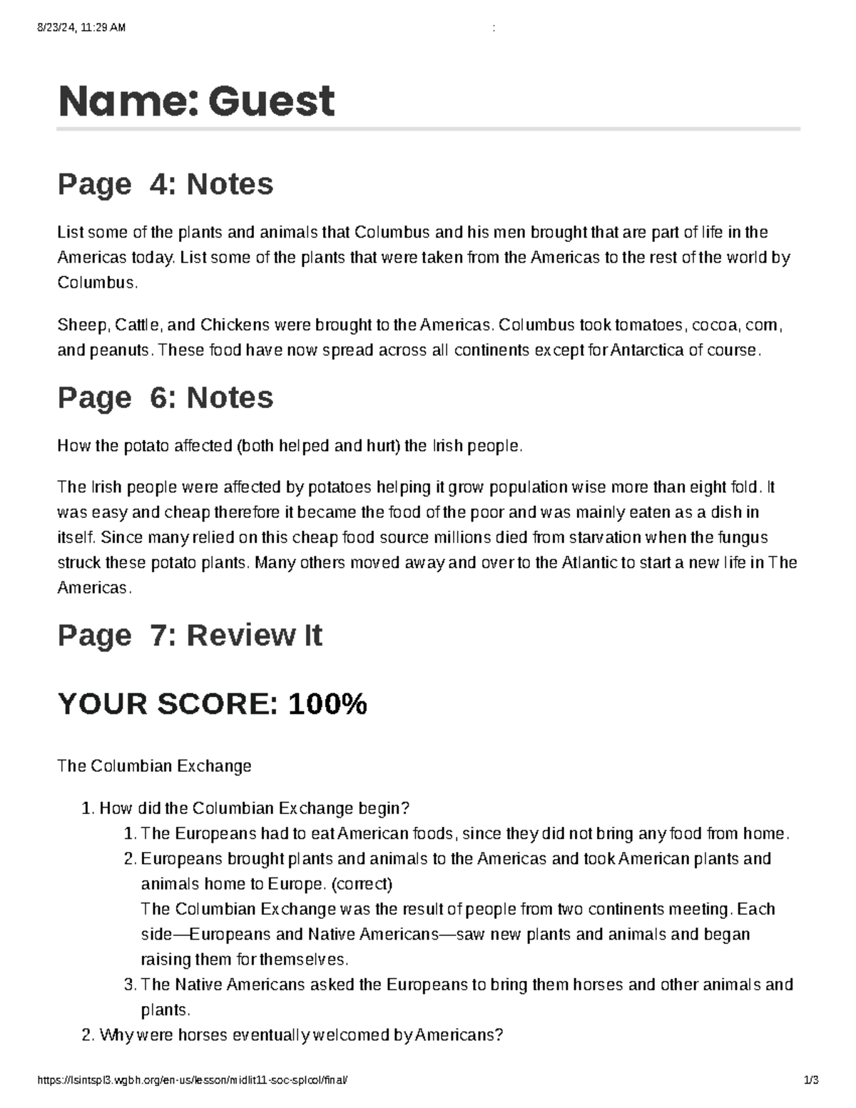 Submit THIS PBS #1 - A PBS Kids assignment Answer Key - 8/23/24, 11:29 ...