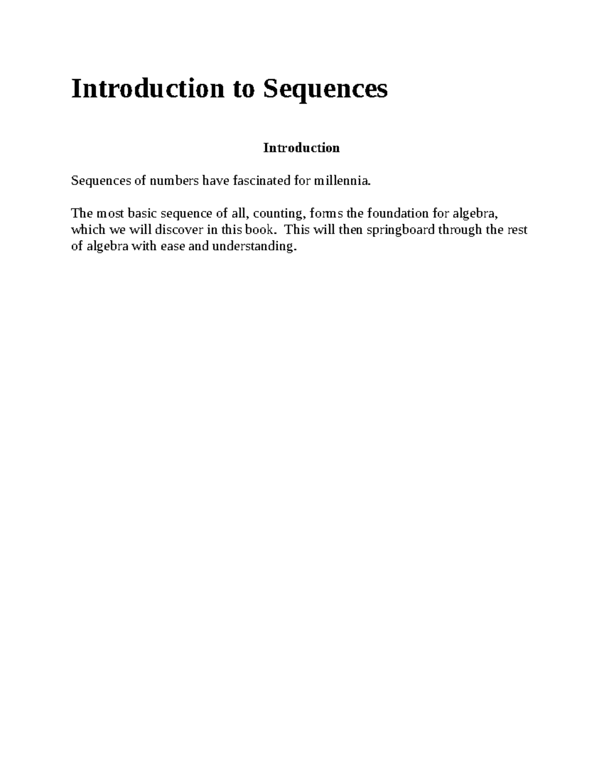 The Math Hack Book - Introduction to Sequences Introduction Sequences ...