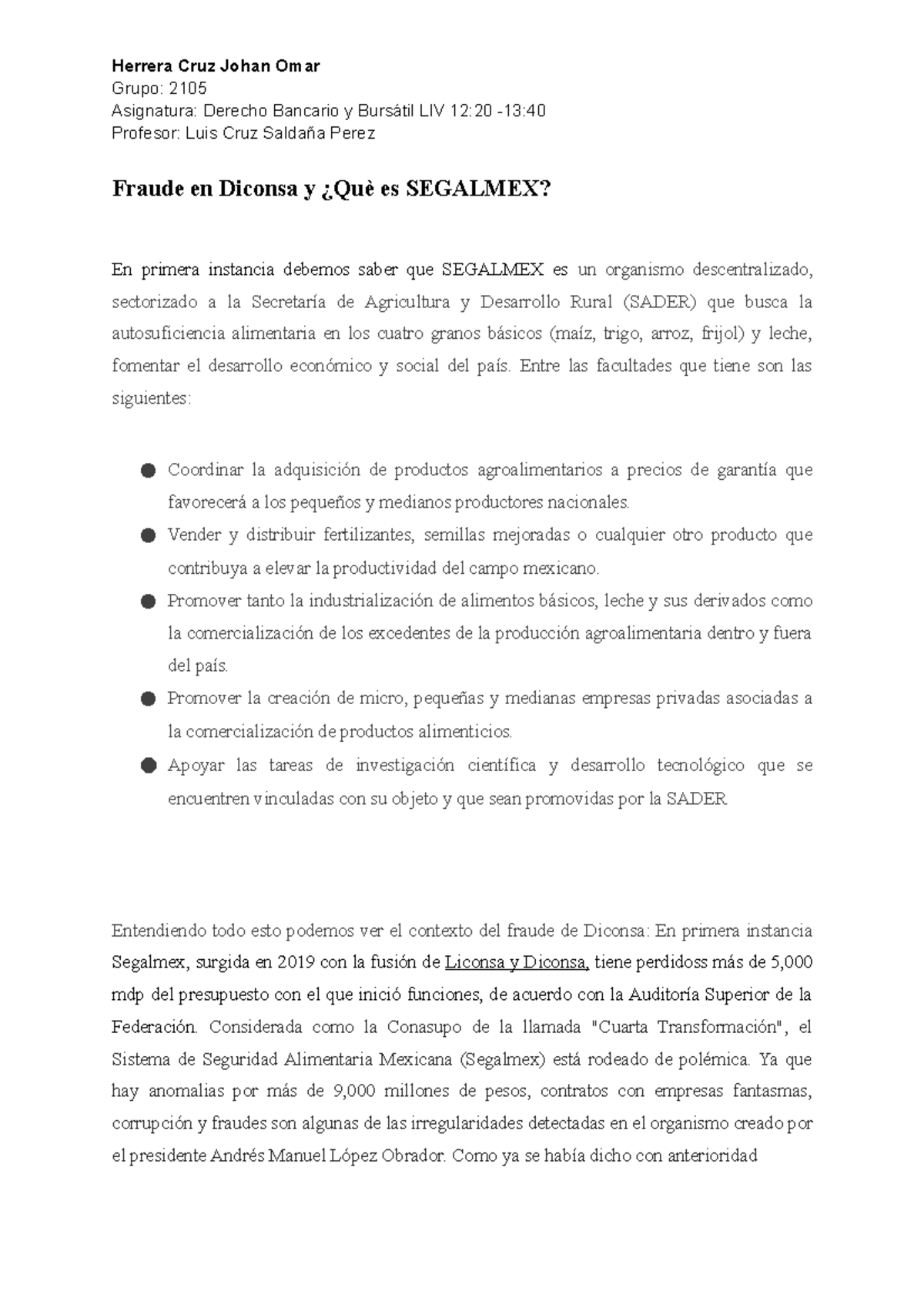 Fraude en Diconsa y ¿Què es Segalmex - Herrera Cruz Johan Omar Grupo ...