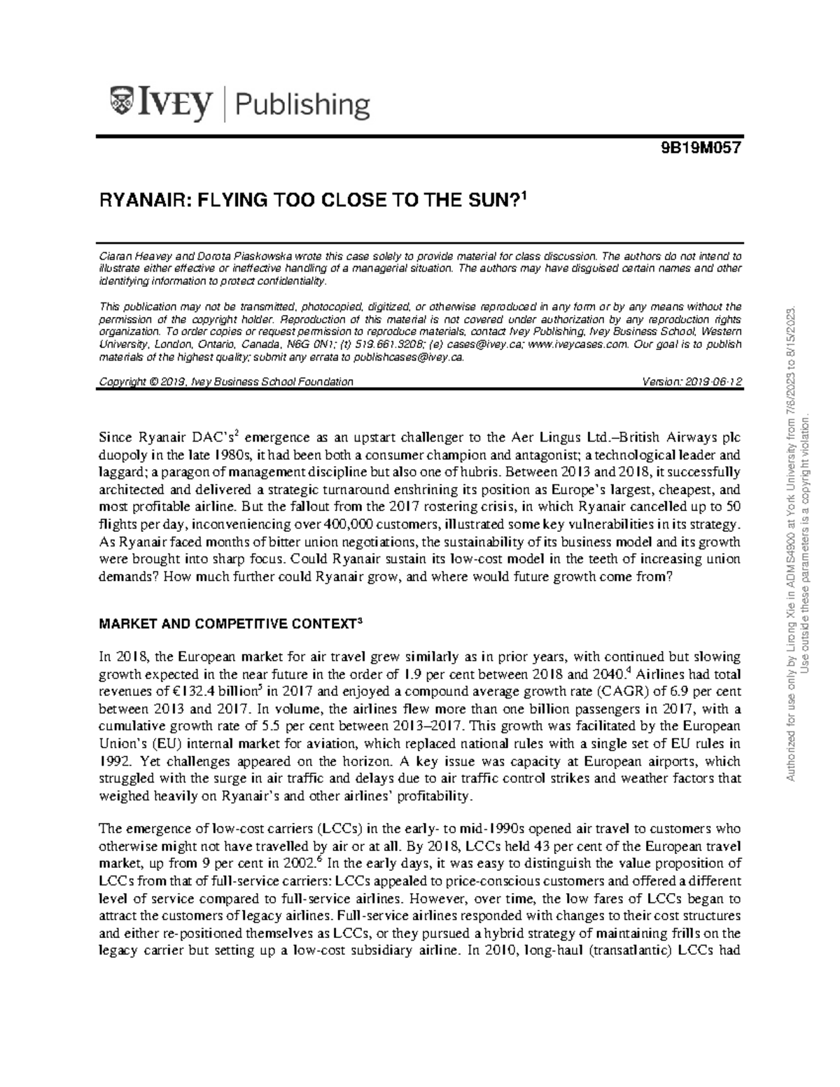 9B19M057 pcu - Summary of case - 9B19M RYANAIR: FLYING TOO CLOSE TO THE ...