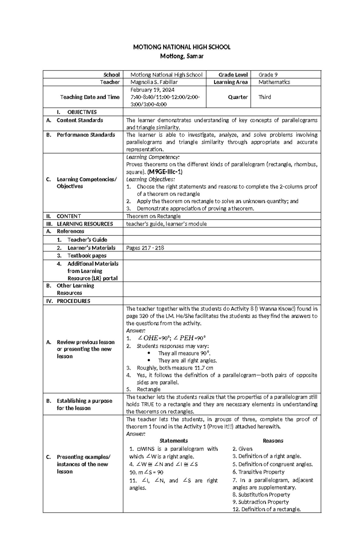 Q3 Week3 Day-1 February-19-2024 - MOTIONG NATIONAL HIGH SCHOOL Motiong ...