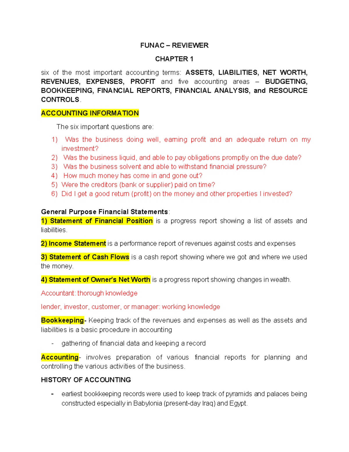 Funac Reviewer for Prelims - FUNAC – REVIEWER CHAPTER 1 six of the most ...