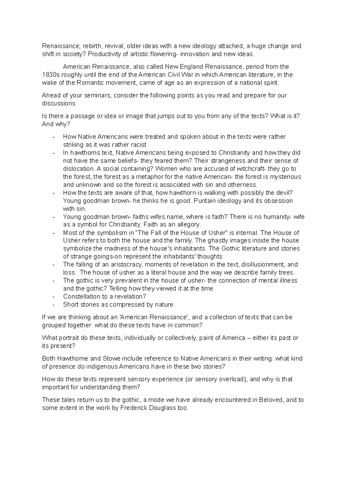 Renaissance american week 7 - Renaissance; rebirth, revival; older ...