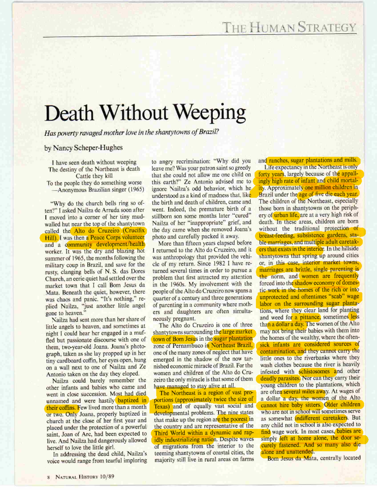 Scheper-huges(1) copy - Death Without Weeping Has poverty ravaged ...