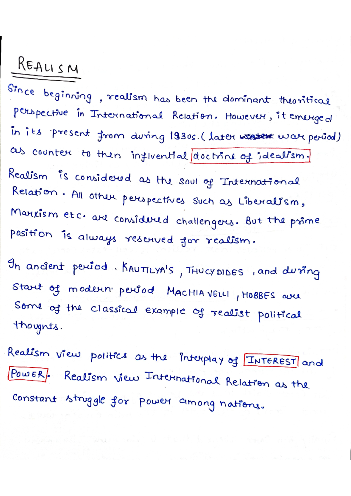 Classical realism - Political science - Studocu