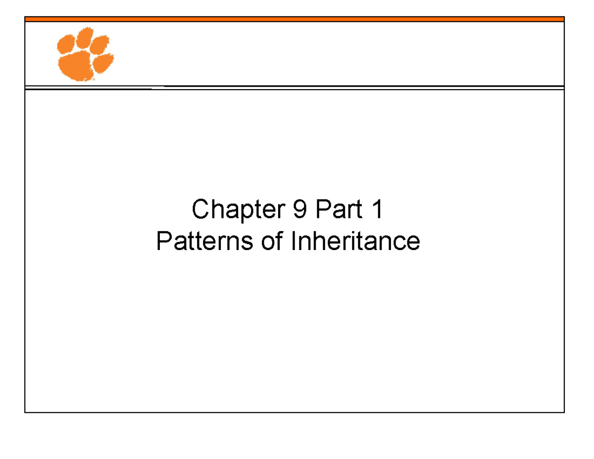 Chapter 9 Pt 1 Notes for BIOL 104 0 - Chapter 9 Part 1 Patterns of ...