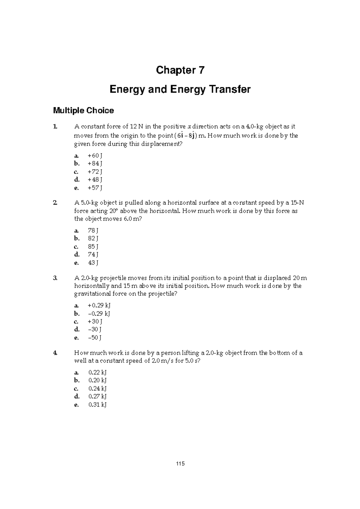 BSC121 TB chapter 7 Practice Material 2019-2020 - 115 Chapter 7 Energy ...