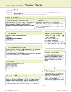 Lithium drug card - Drug Card - ACTIVE LEARNING TEMPLATES TherapeuTic ...