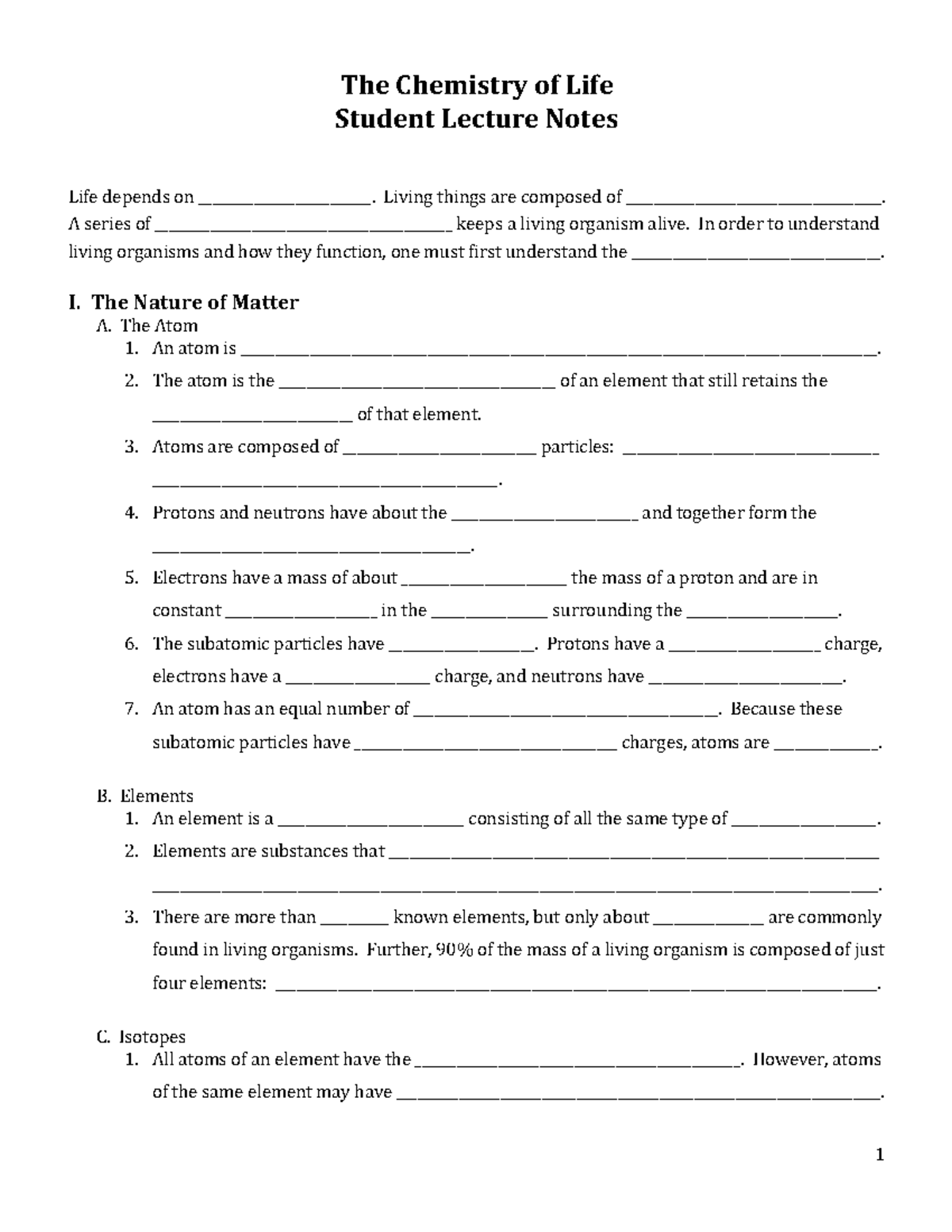 Lesson 4 notes - i need it to make a quizlet - The Chemistry of Life ...