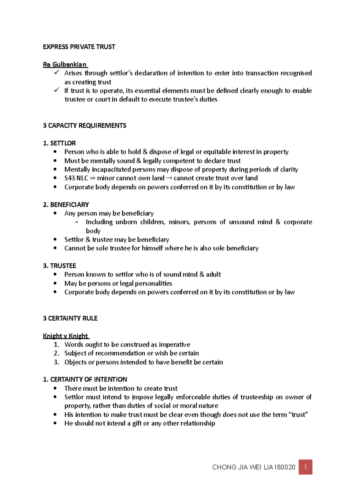 Express Private Trust - From several textbooks - EXPRESS PRIVATE TRUST ...