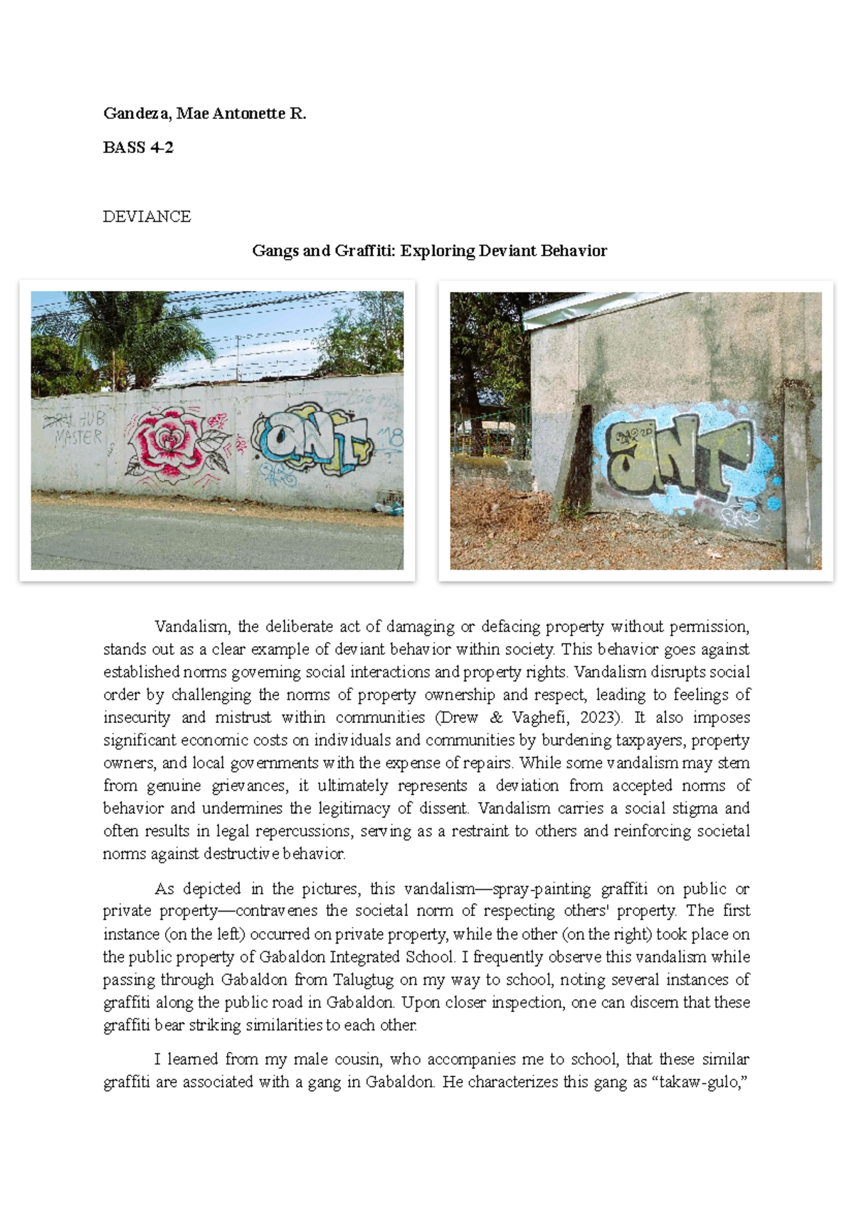 Deviance in your Environment - Gandeza, Mae Antonette R. BASS 4 ...