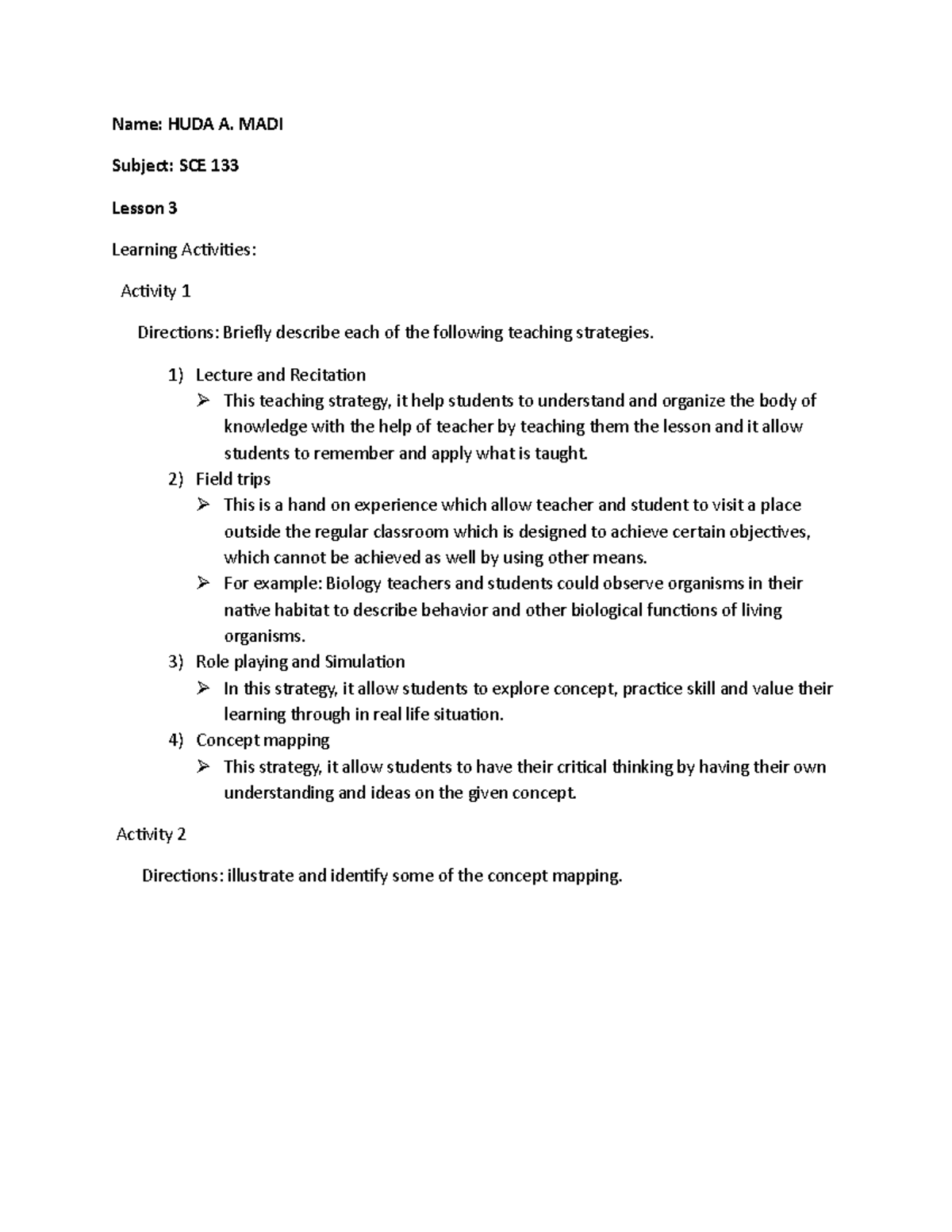 MADI,SCE133-L3-LALE - summary - Name: HUDA A. MADI Subject: SCE 133 ...