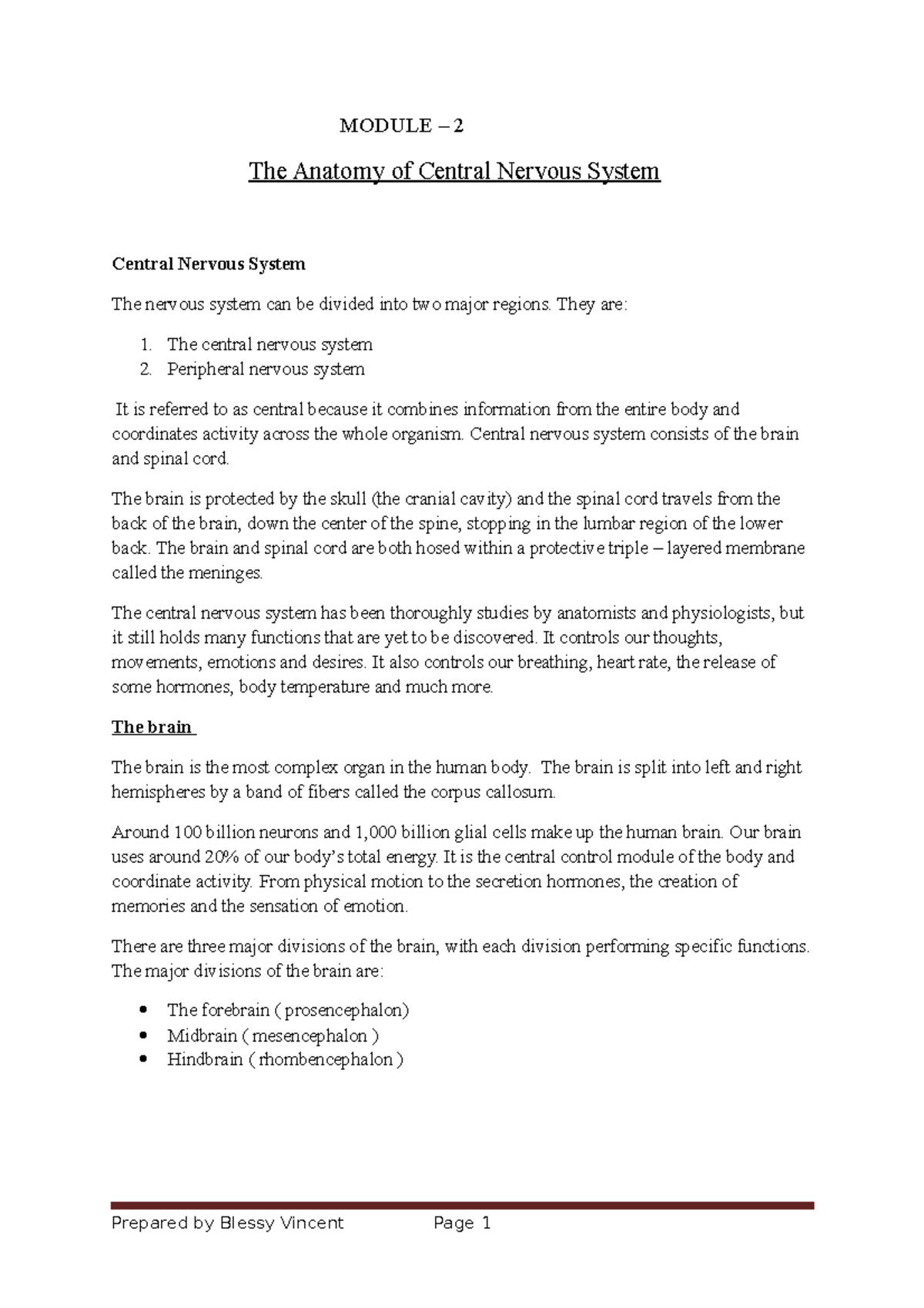 Module - 2 physiology - Notes in Simple words - MODULE – 2 The Anatomy ...