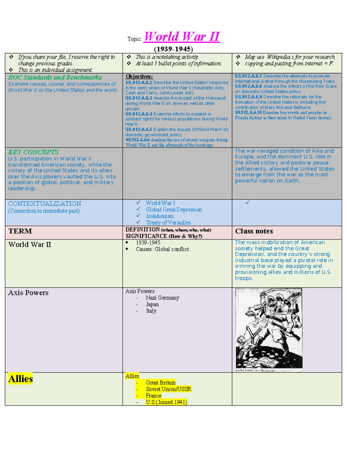 A14 World II - Topic: World War II (1939-1945) If you share your file ...